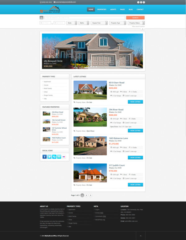 Real Estate Website Template | Realty Website Template