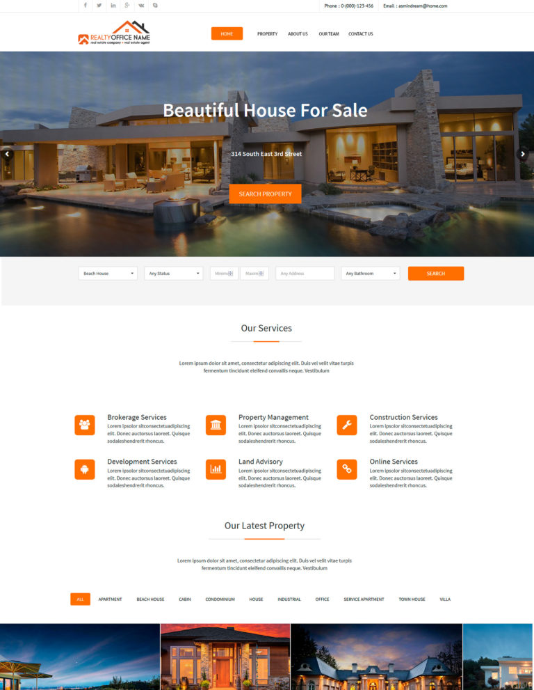 Real Estate Website Template | Realty Website Template